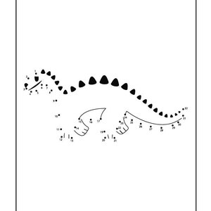20 Dinosaur Connect the Dots Coloring Pages - Etsy