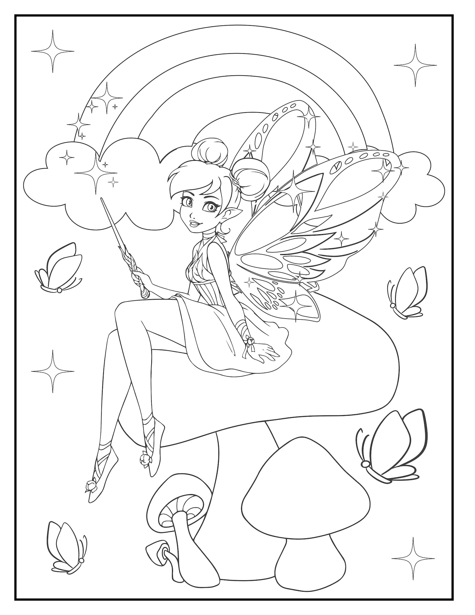 40 Fairy Coloring Pages - Etsy
