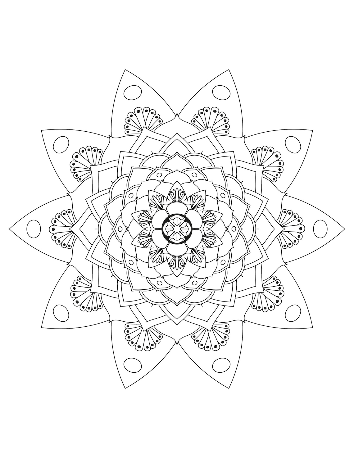 50 Mandala Coloring Pages - Etsy
