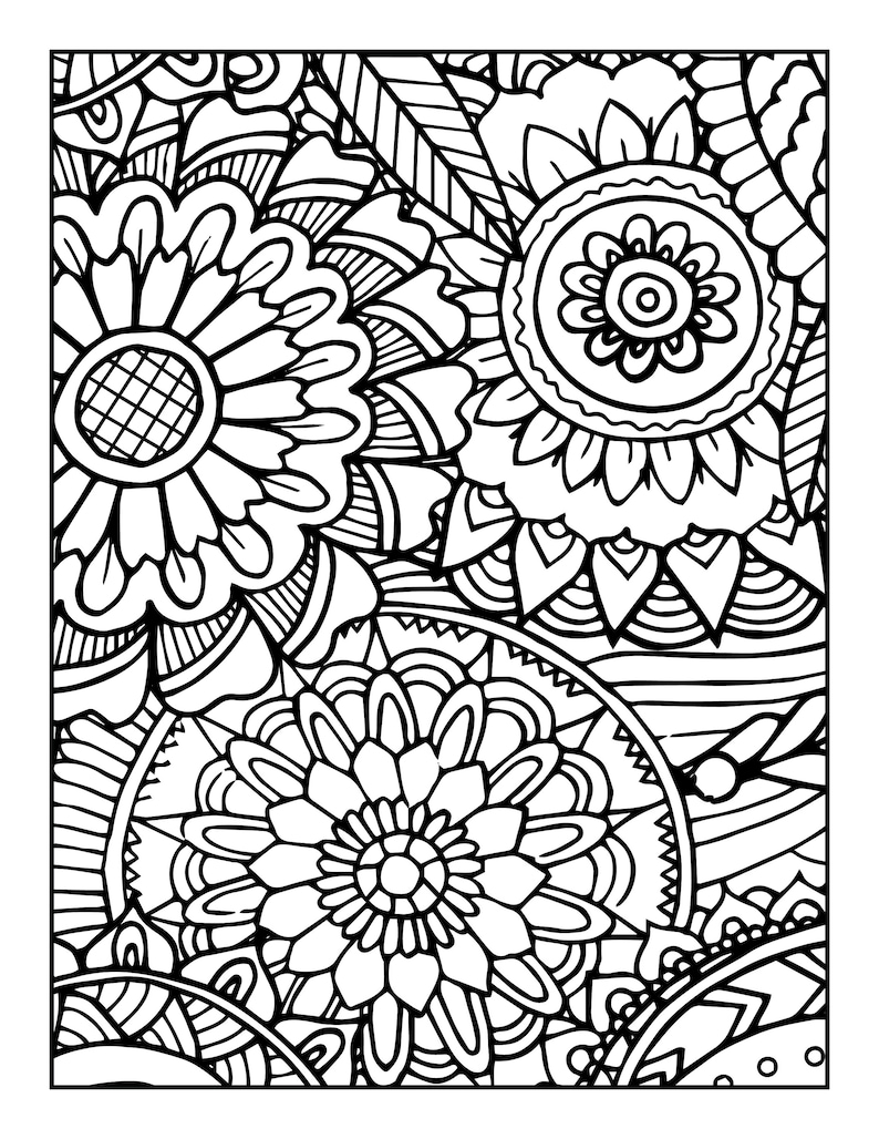 Floral Adult Coloring Pages Floral Coloring Pages Adult Coloring Pages