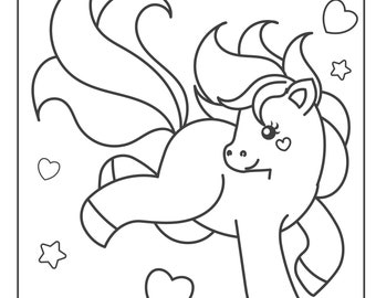 40 Pony Coloring Pages for Kids - Etsy