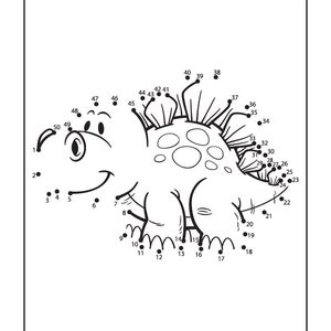 20 Dinosaur Connect the Dots Coloring Pages - Etsy