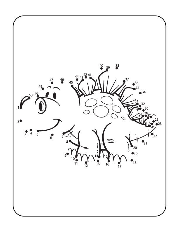 20 Dinosaur Connect the Dots Coloring Pages - Etsy