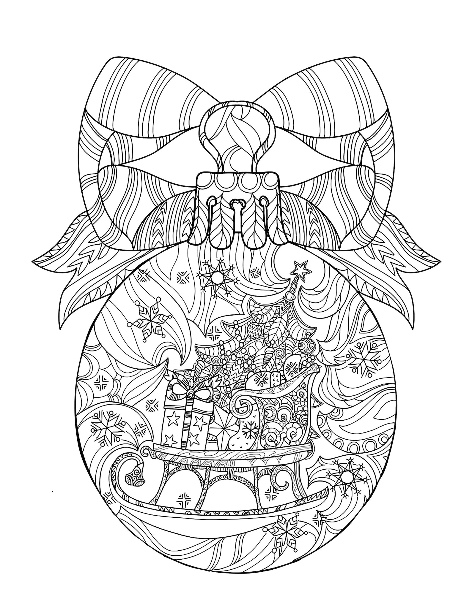 Adult Christmas Pages - Christmas Coloring Book - Christmas Mandala - Etsy