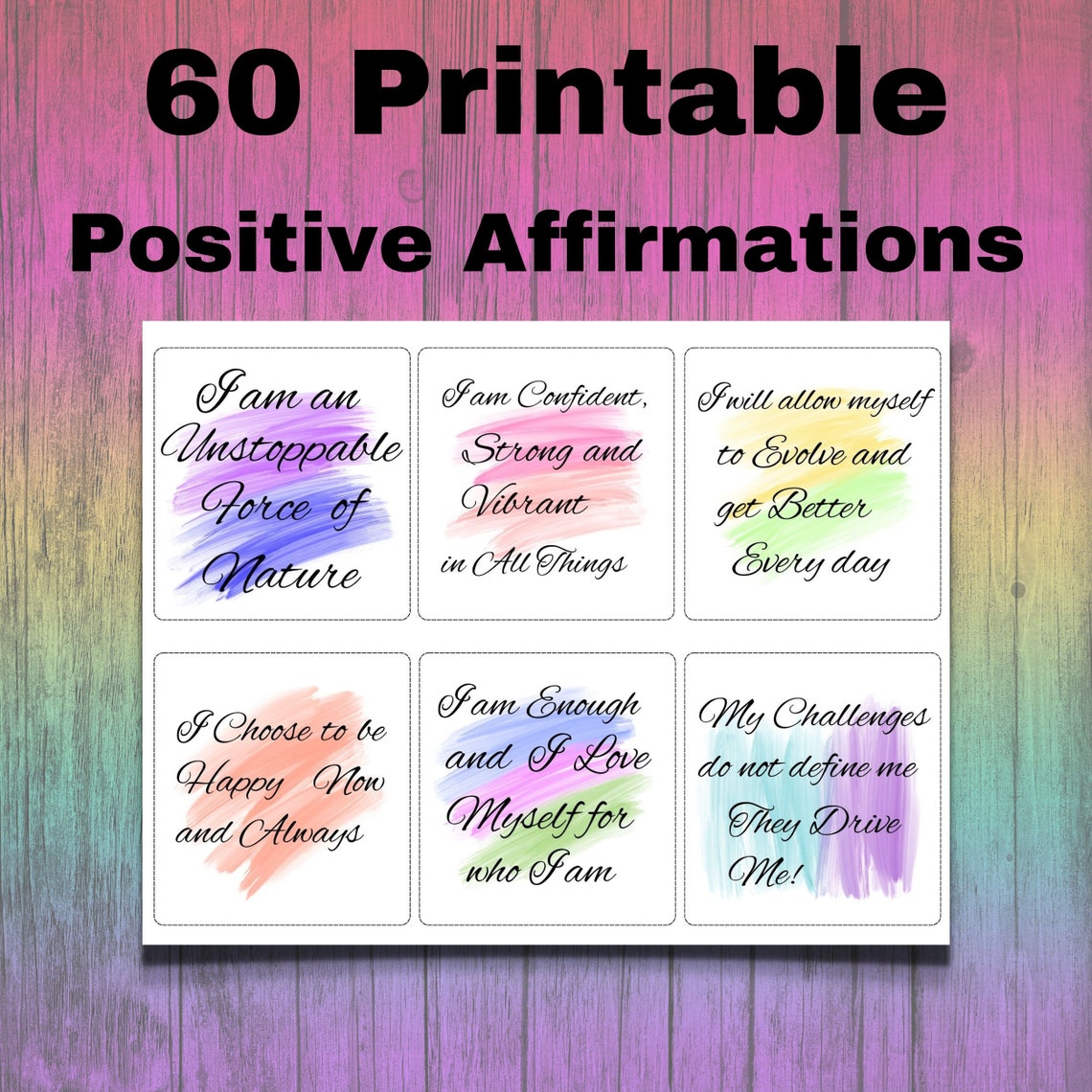 60 Printable Positive Affirmations - Etsy
