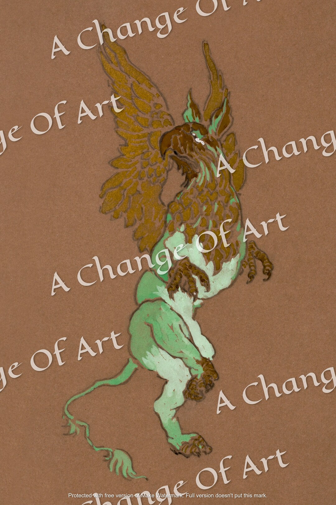 The Gryphon From Alice in Wonderland by William Penhallow Henderson - Etsy