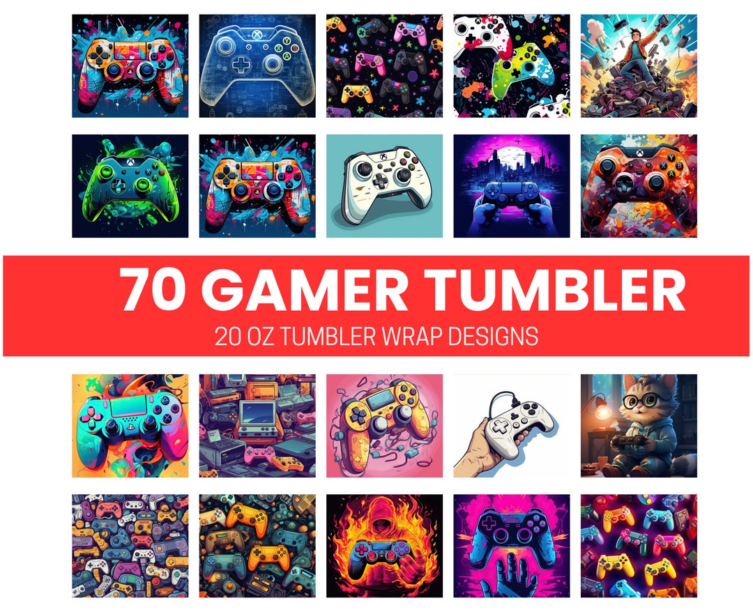 70 Gamer Tumbler Sublimation Design Bundle, Straight Designs, Wrap PNG ...