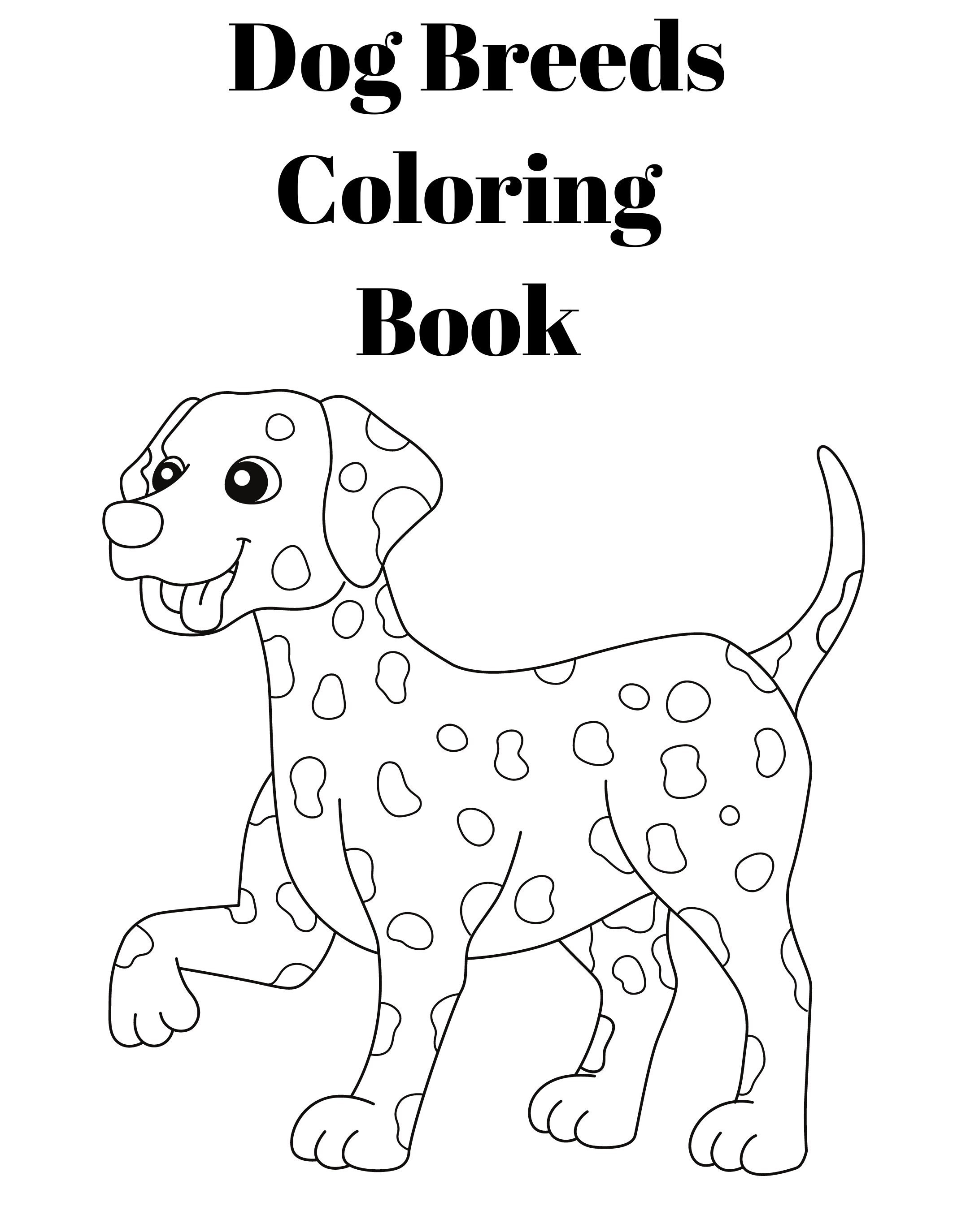 Dog Breeds Coloring Book for Kids print-at-home - Etsy