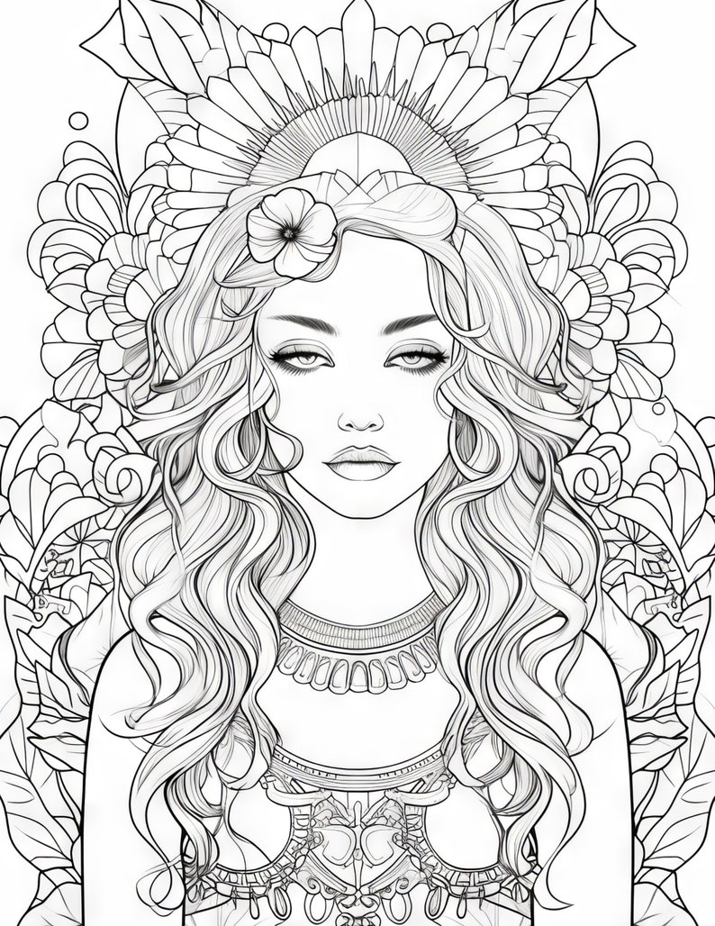 Mindfulness Coloring Book Feminine Power downloadable and Printable - Etsy