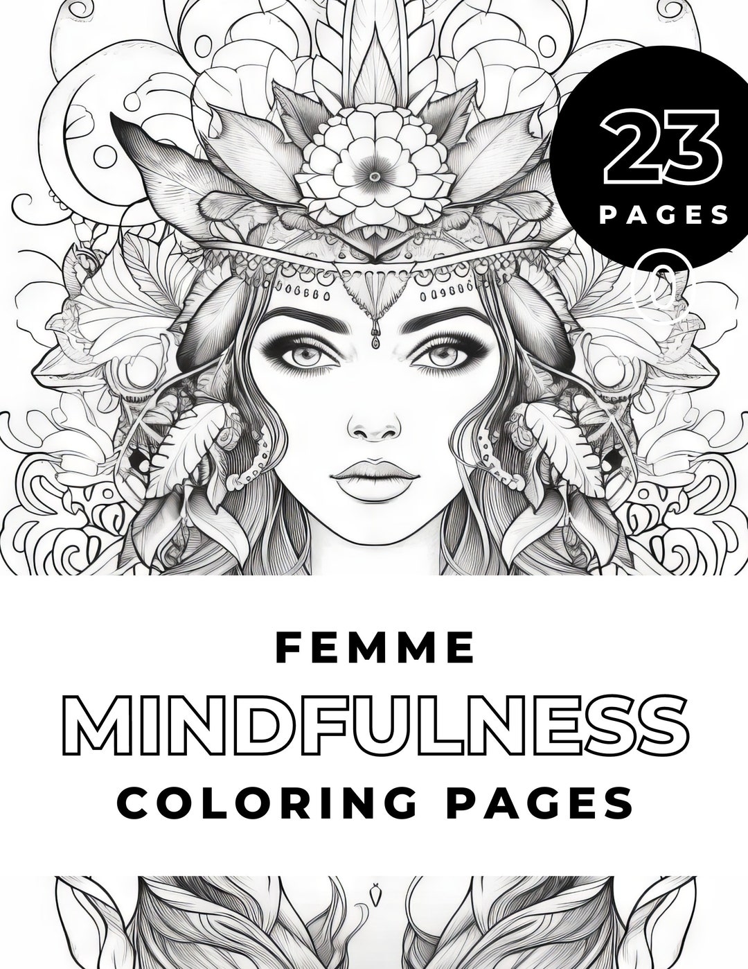 Mindfulness Coloring Book Feminine Power downloadable and Printable - Etsy