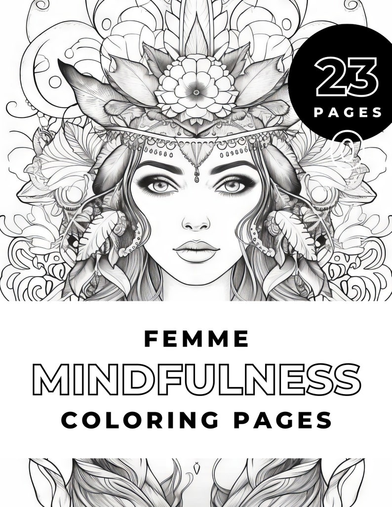 Mindfulness Coloring Book Feminine Power downloadable and Printable - Etsy