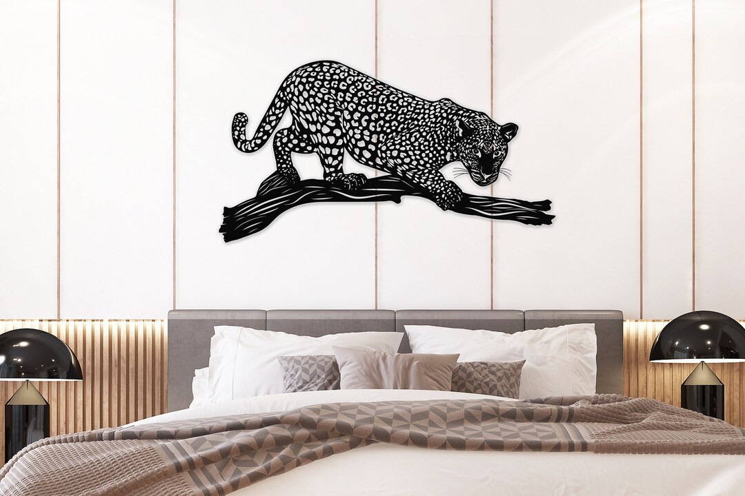 Leopard Metal Wall Decor Wildlife Animal Home Decor - Etsy