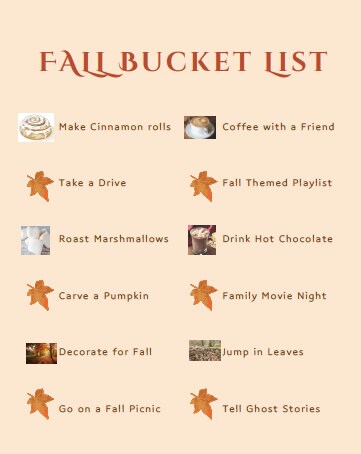 The Ultimate Fall Bucket List - Etsy