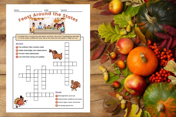 Crucigrama De Accion De Gracias