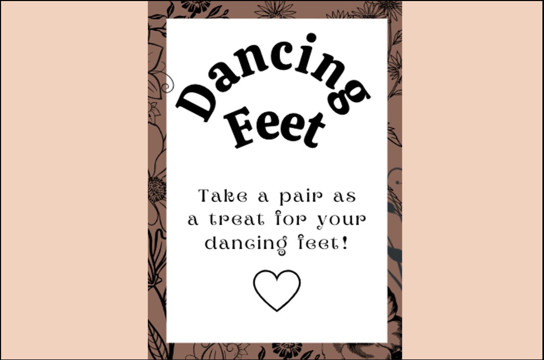 Minimalist Dancing Feet Printable 8.5X11 Sign - Etsy