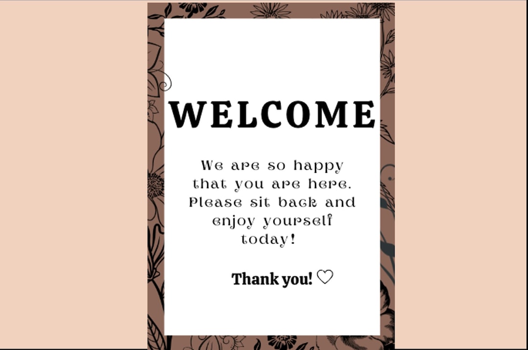 Minimalist Welcome Printable 8.5X11 Sign - Etsy