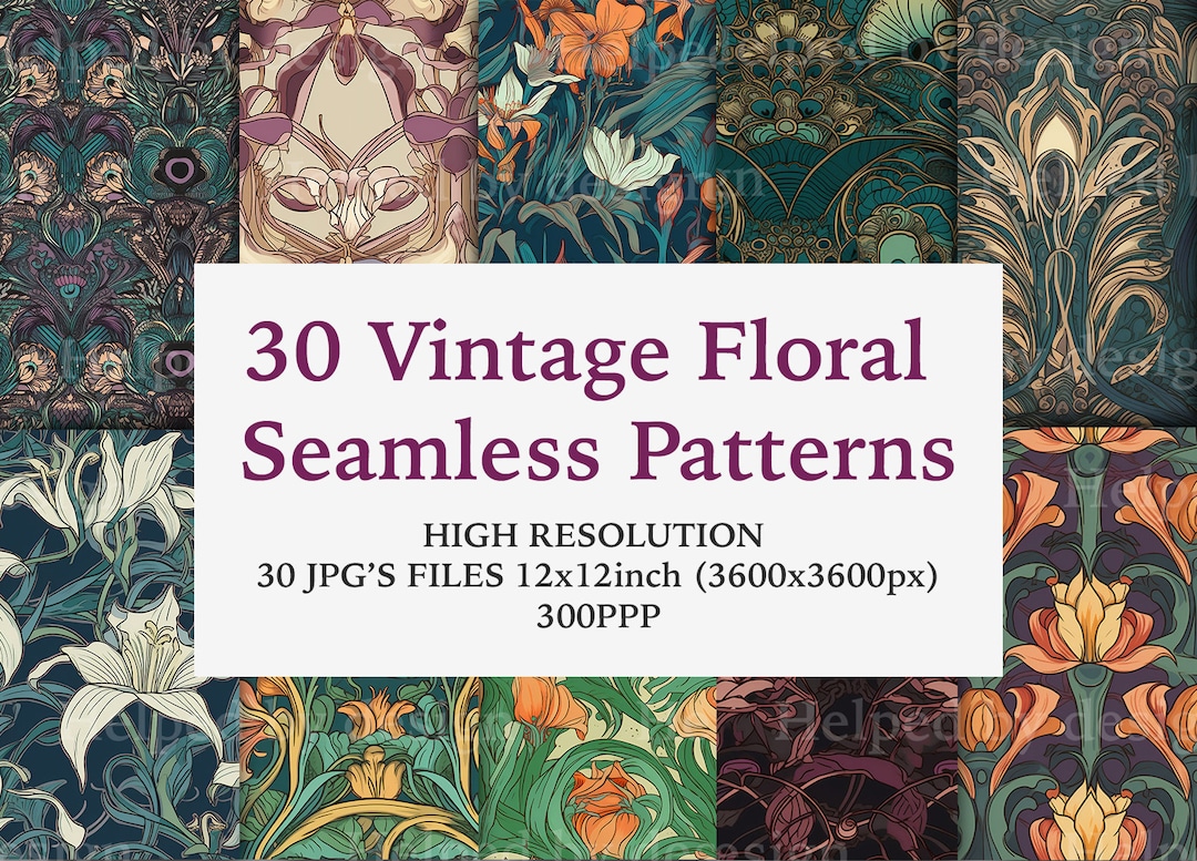 30 Vintage Floral Digital Paper - Etsy