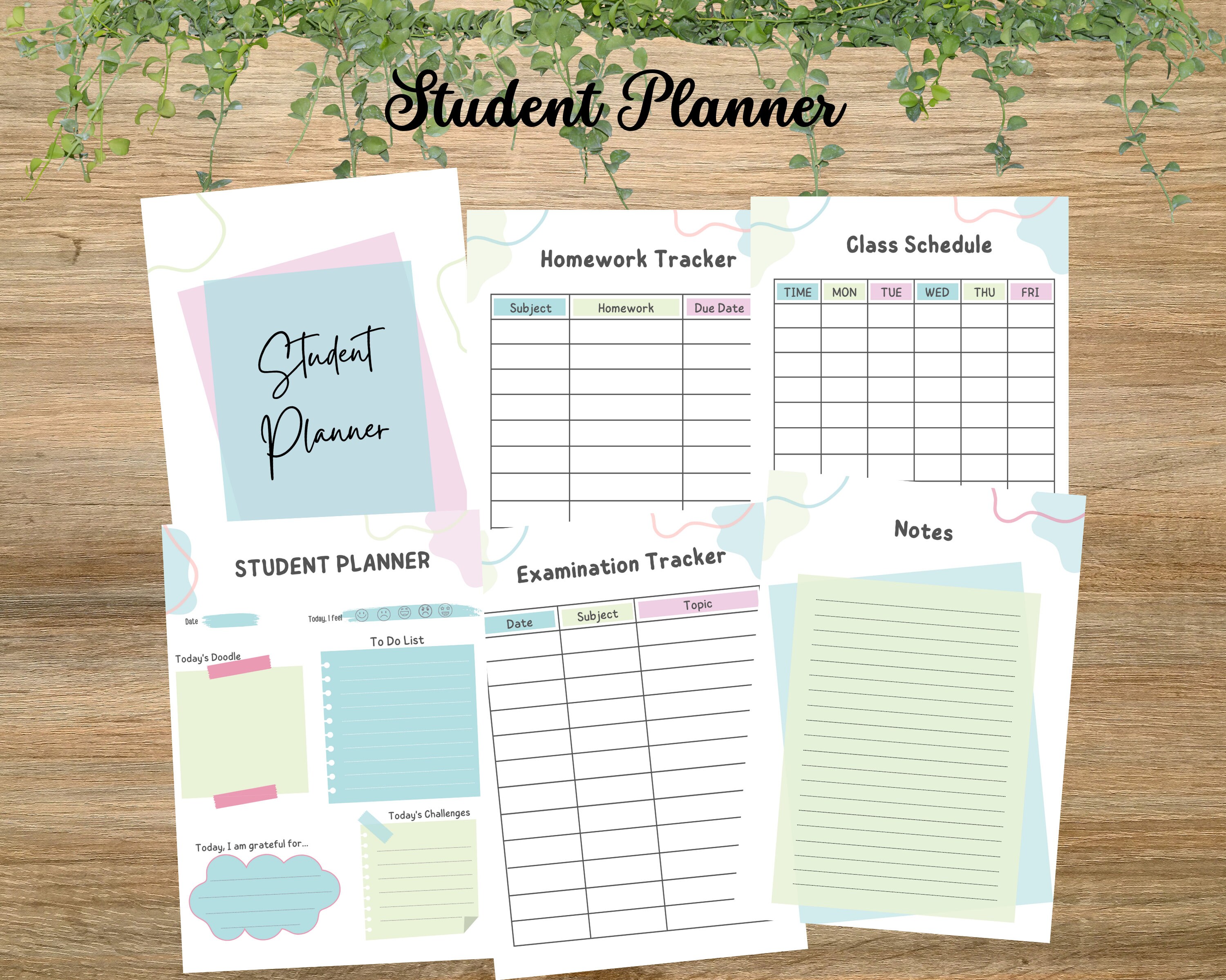 Student Planner Task List Workload Project Planning Management Virtual ...