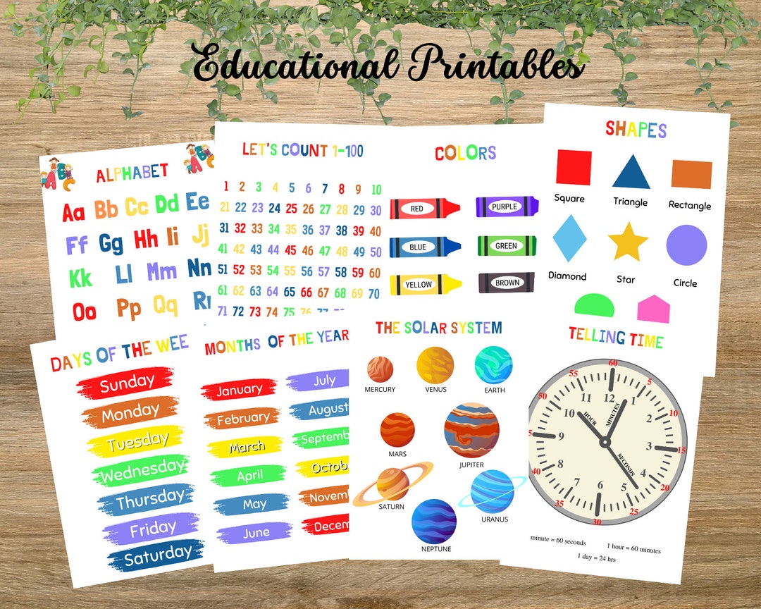 Educational Printables Preschool Worksheets Posters Nursery Artwork ...