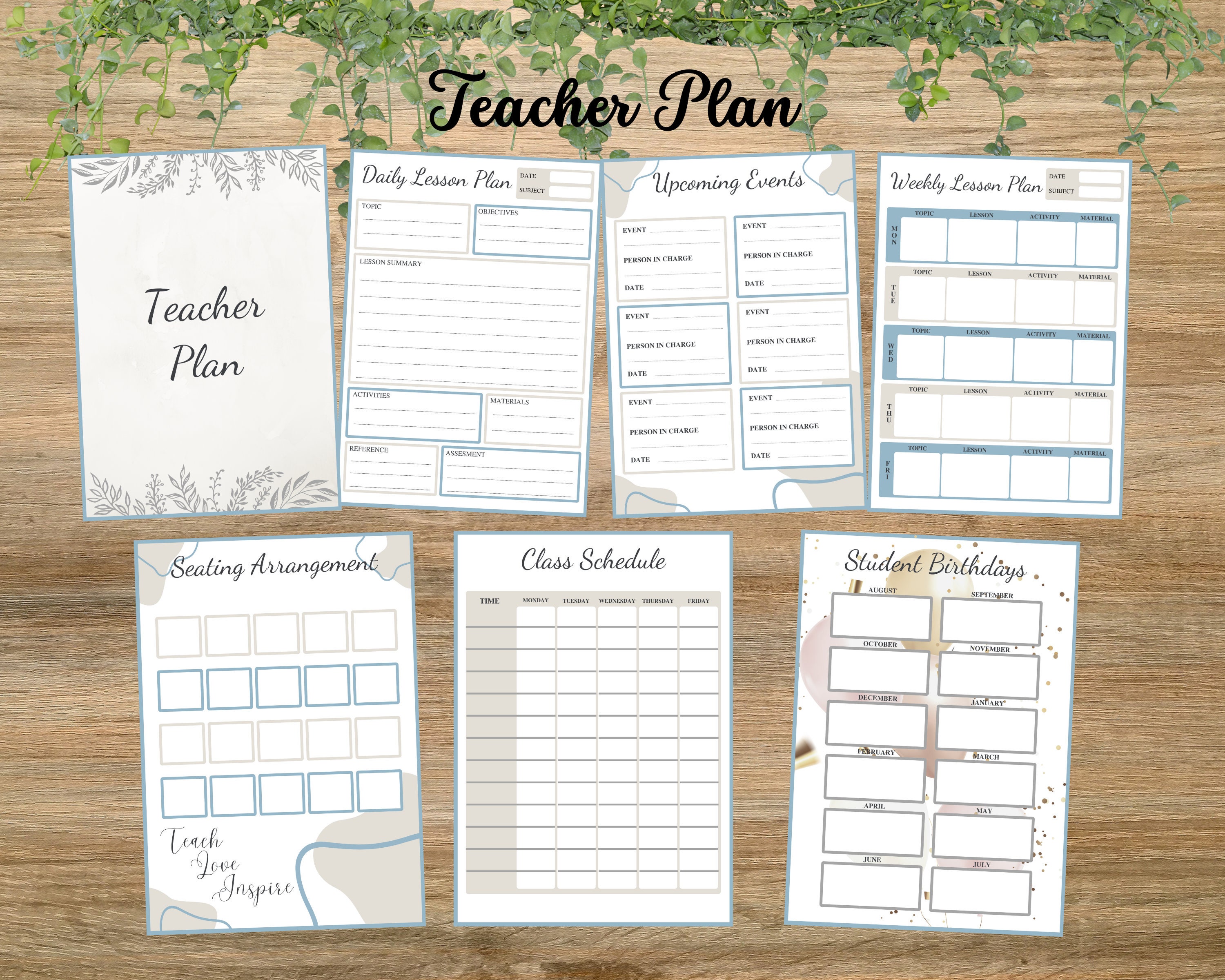 Teacher's Planner Task List Workload Time Management Class Schedule ...