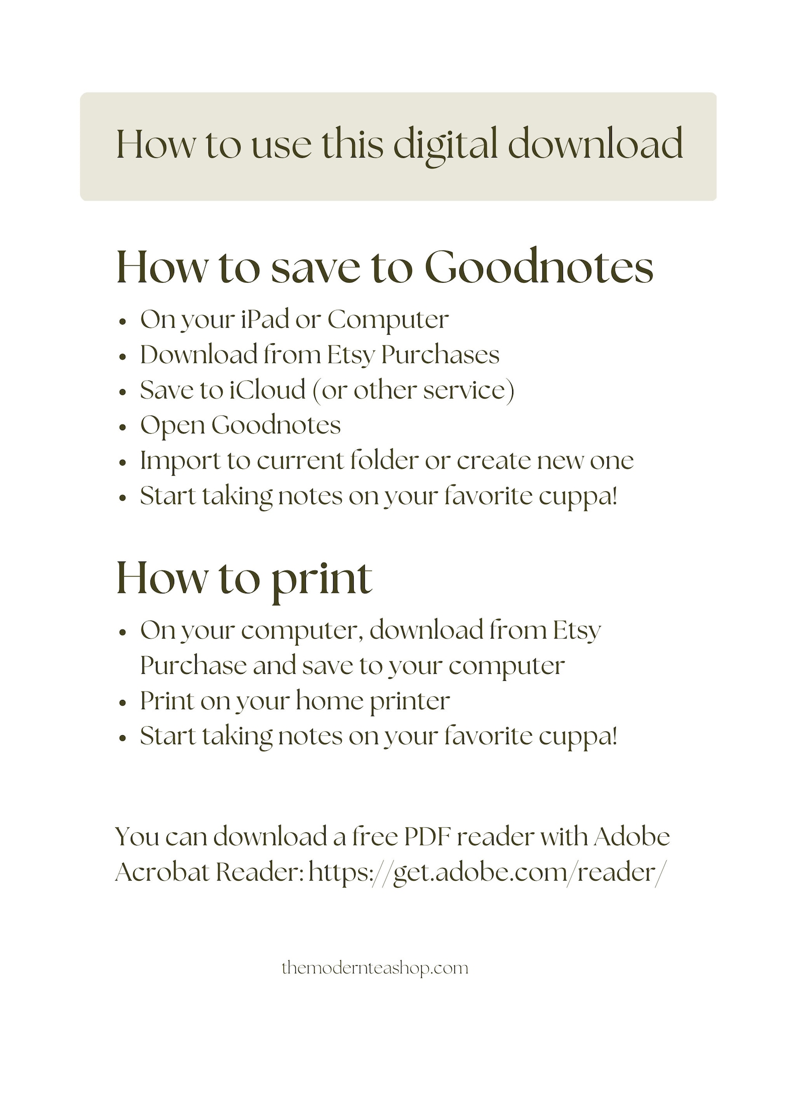 Tea Tasting Journal Digital Download for Goodnotes, Tea Tasting Notes ...