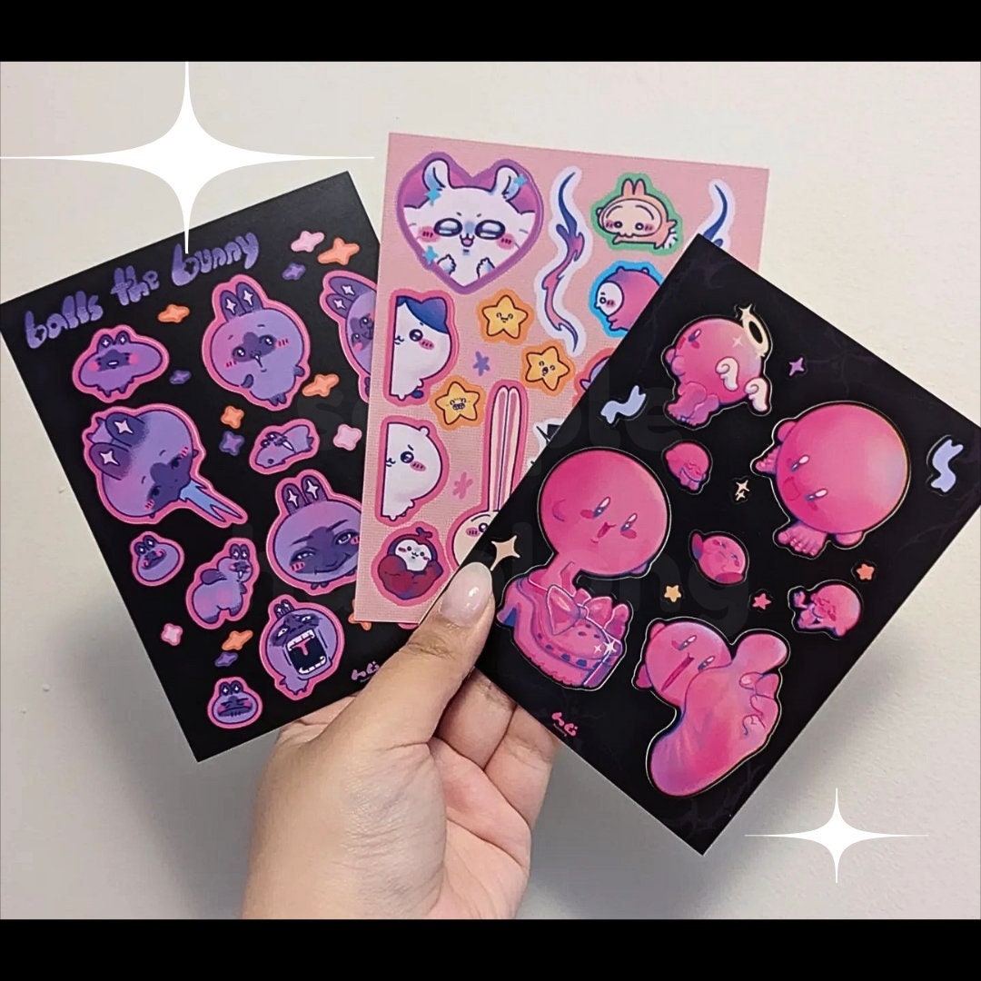Vinyl Waterproof Stickersheets | Kawaii Kirby Chiikawa Cursed Funny ...
