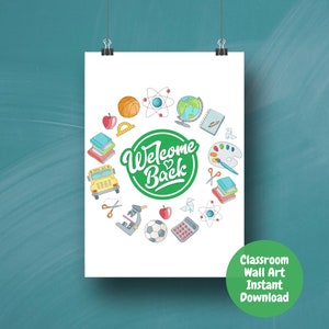 Welcome Back Classroom Sign Classroom Wall Art - Etsy