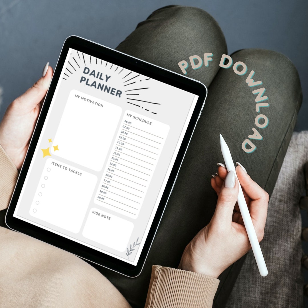 Printable Daily Planner | Agenda | Checklist | Scheduling | Daily ...