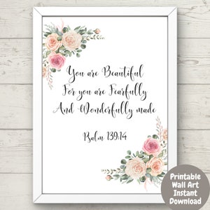 Inspirational Wall Art | You Are Beautiful, for You Are Fearfully and ...