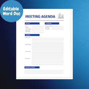 Meeting Agenda Meeting Minutes Team Meeting Notes Printable Meeting ...