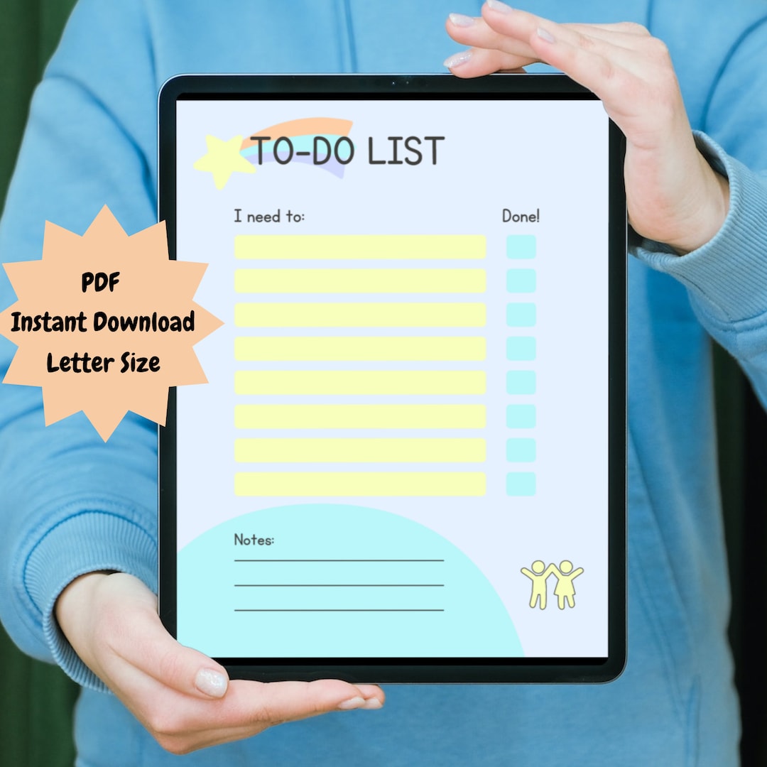 Kids to Do List | Printable Checklist for Kids - Etsy