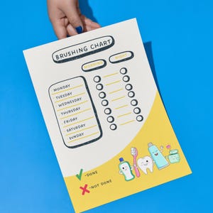 Printable Kids Toothbrushing Chart - Etsy