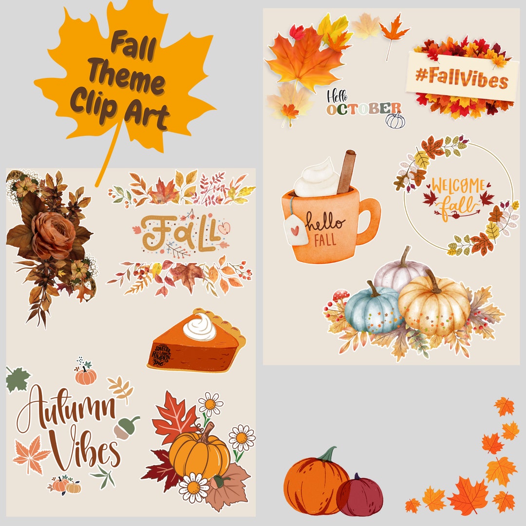 Buy Autumn Clip Art Stickers: Fall Theme SVG PNG Files Online in India ...