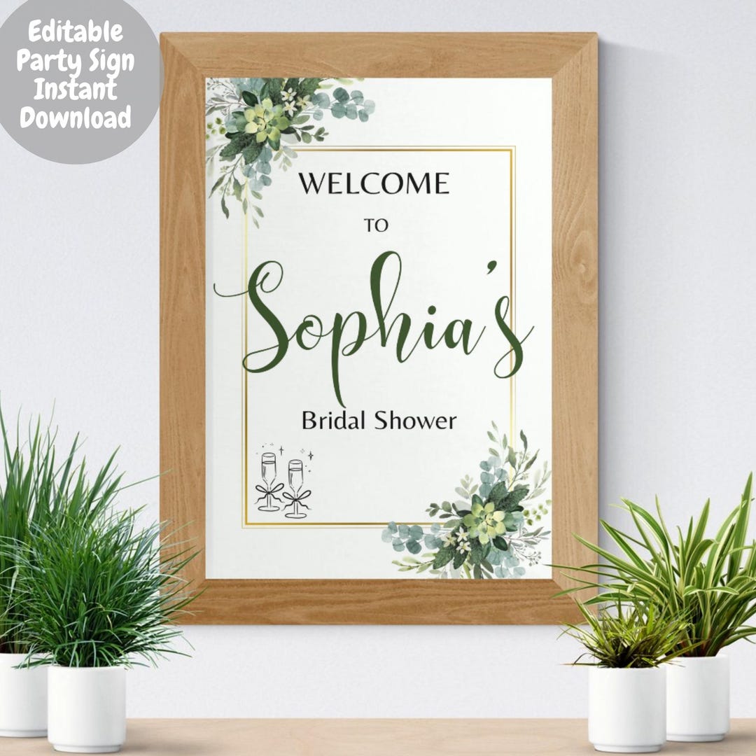Custom Party Welcome Sign Template: Editable Digital Download (PDF) - Etsy
