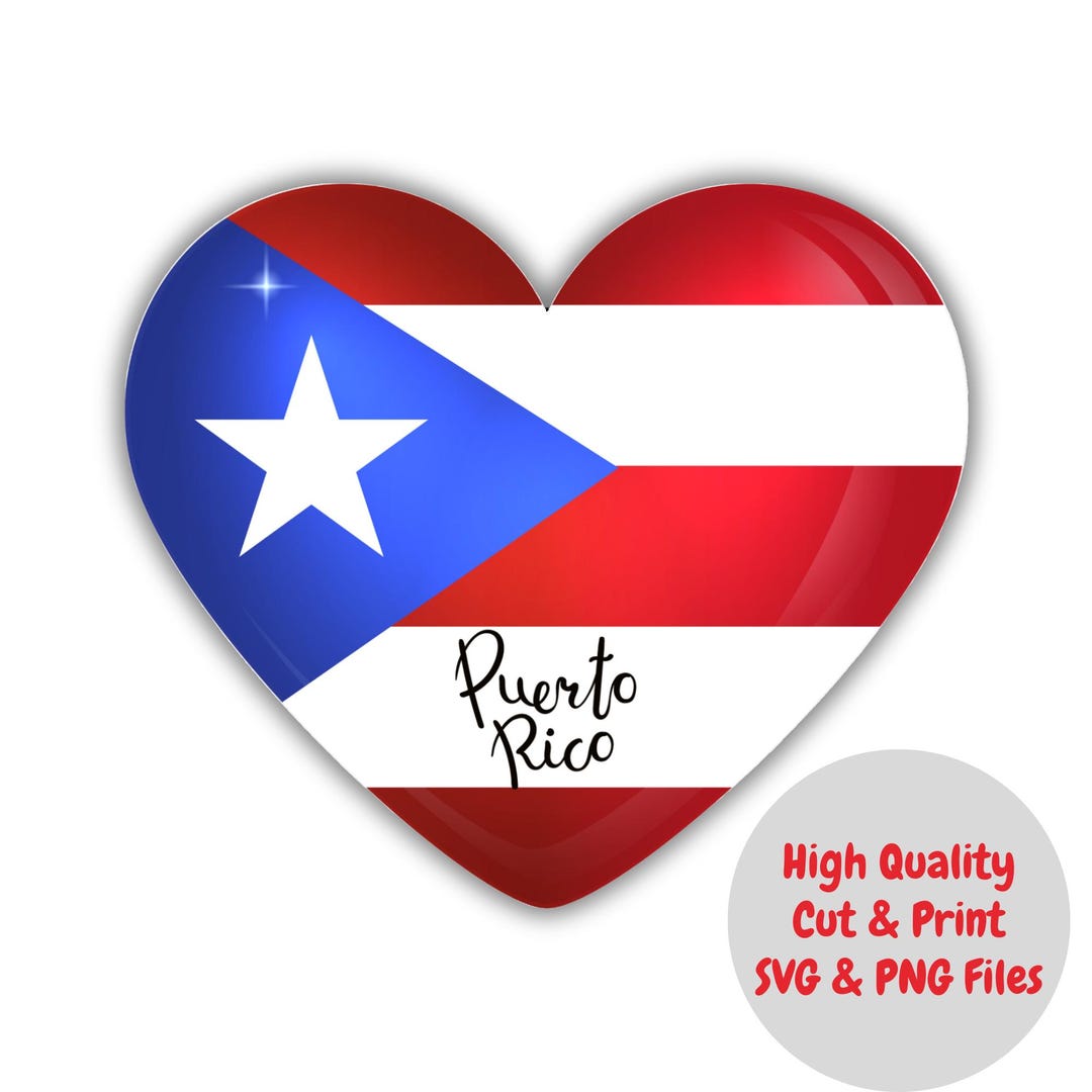 Puerto Rican Heart SVG and PNG Files | Cricut | Silhouette ...