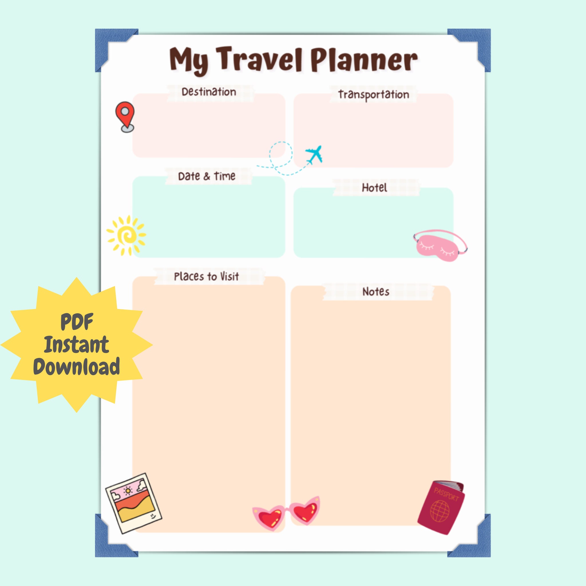Printable Travel and Vacation Planner - Etsy