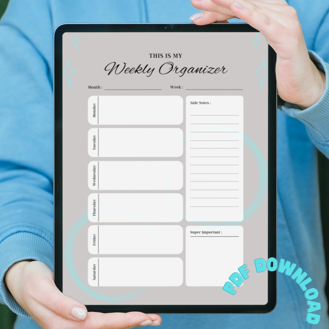 Printable Weekly Organizer - Etsy