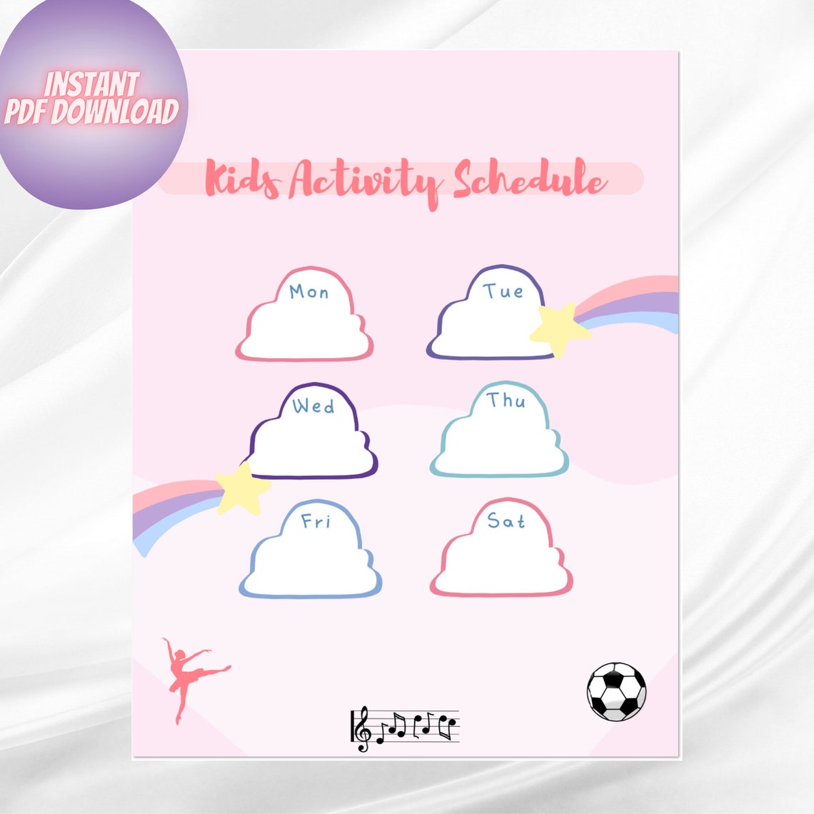 Printable Kids Activity Schedule - Etsy