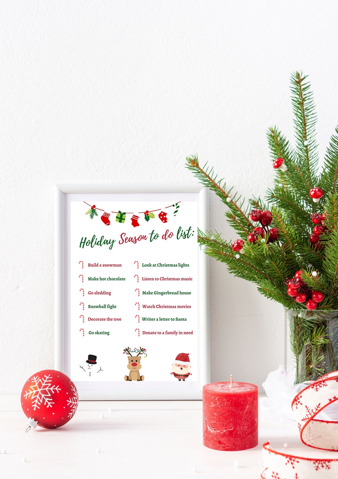Red and Green Christmas and Winter to Do List Printable/ Holiday to Do ...