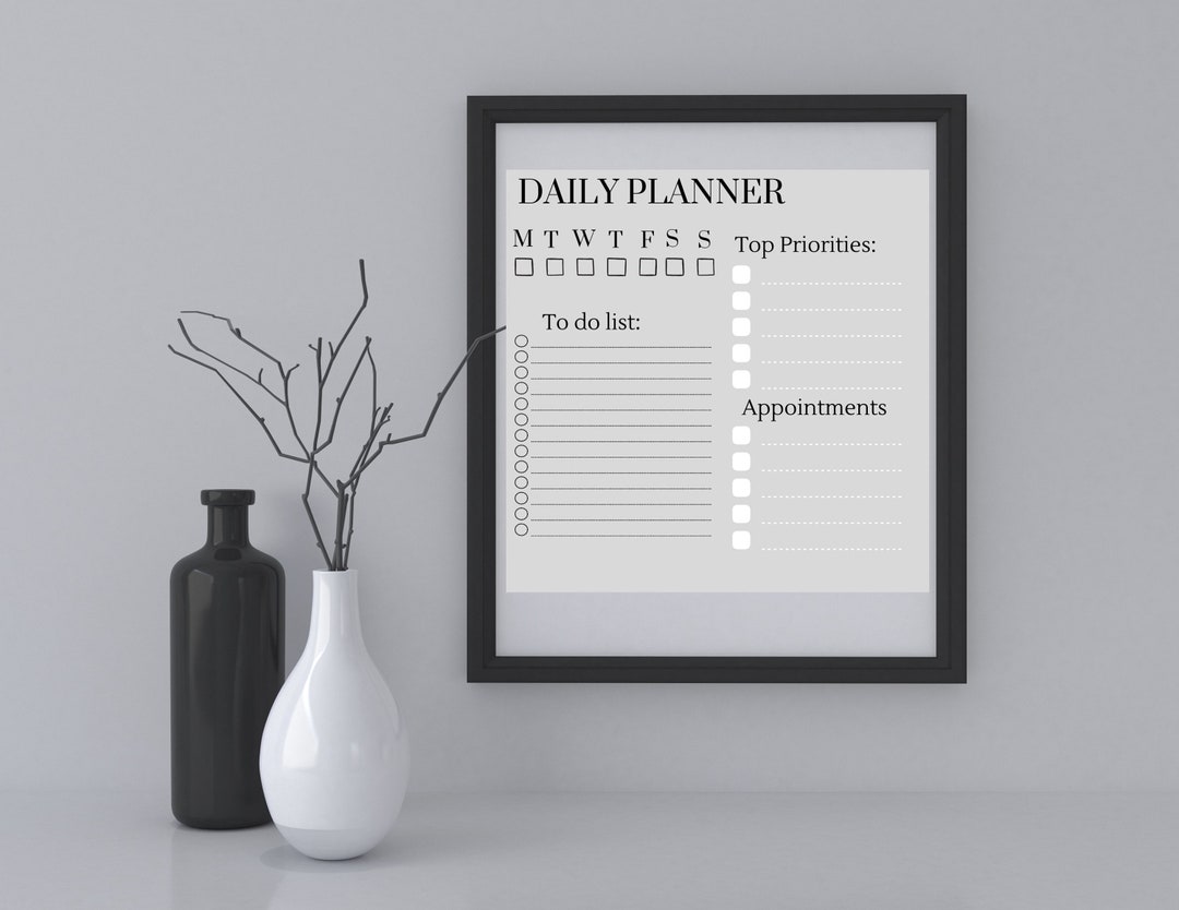 Simple and Elegant Grey Daily Planner/ Simple Grey Daily Office Planner ...