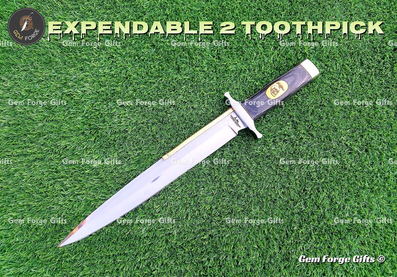 Handmade Expendables 2 Toothpick Bowie Knife Replica: J2 Carbon Steel ...