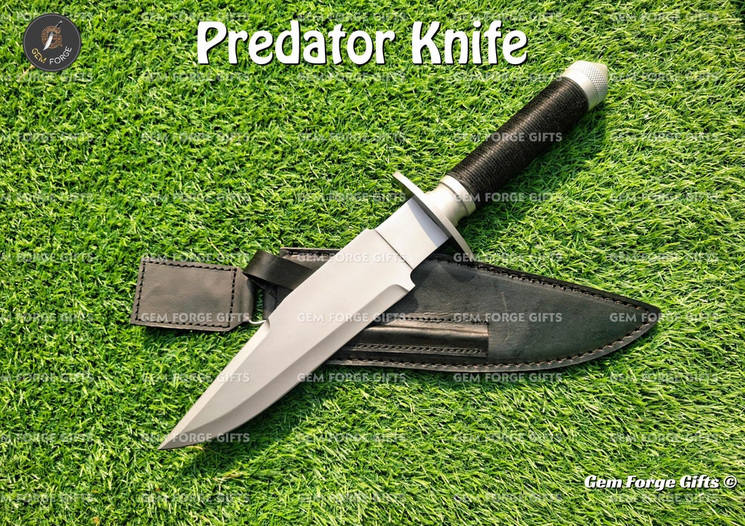Predator Knife Handmade Spring Steel Predator Movie Knife Prop Hand ...