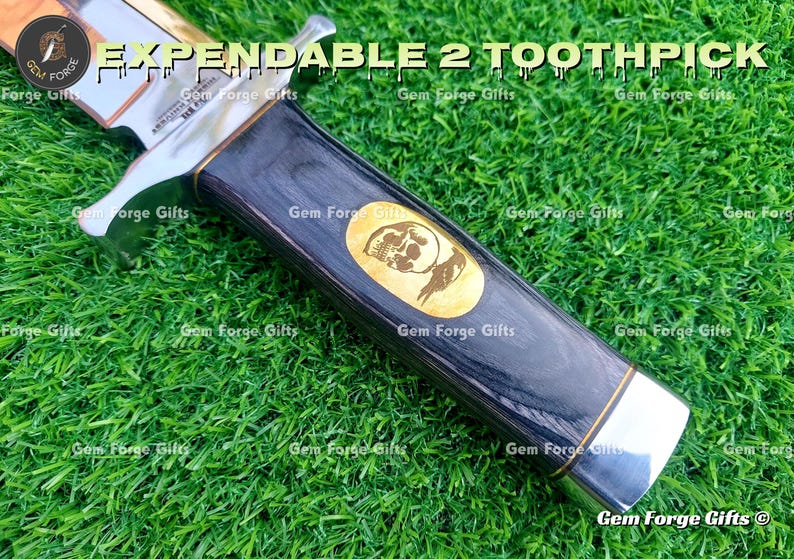 Handmade Expendables 2 Toothpick Bowie Knife Replica: J2 Carbon Steel ...