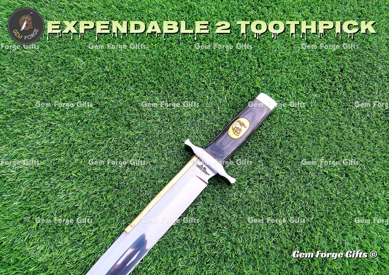 Handmade Expendables 2 Toothpick Bowie Knife Replica: J2 Carbon Steel ...