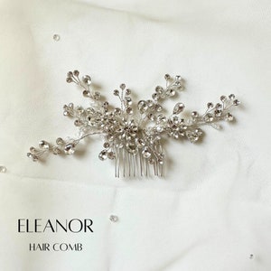 Eleanor Hair Comb, Bridal Rhinestone Crystal Comb, Bridal Comb Crystal ...