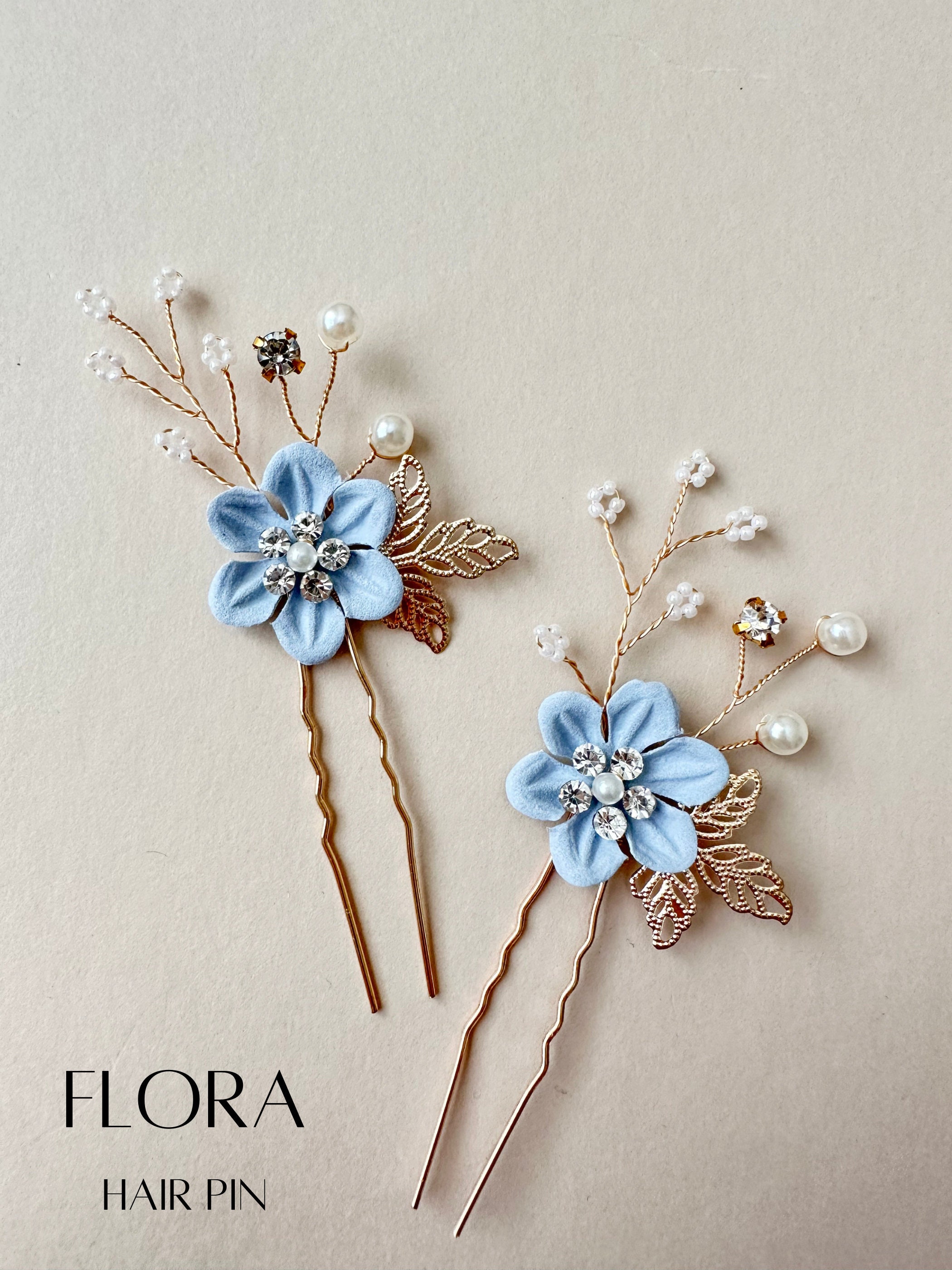 Flora Hair Pin, Pearl Crystal Flower Wedding Hair Pins, Hair Jewelry ...