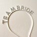 Team Bride Headband, Team Bride Tiara, Team Bride Gift, Bridal, Wedding ...