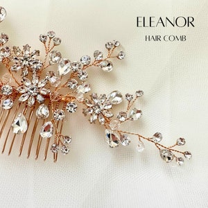 Eleanor Hair Comb, Bridal Rhinestone Crystal Comb, Bridal Comb Crystal ...