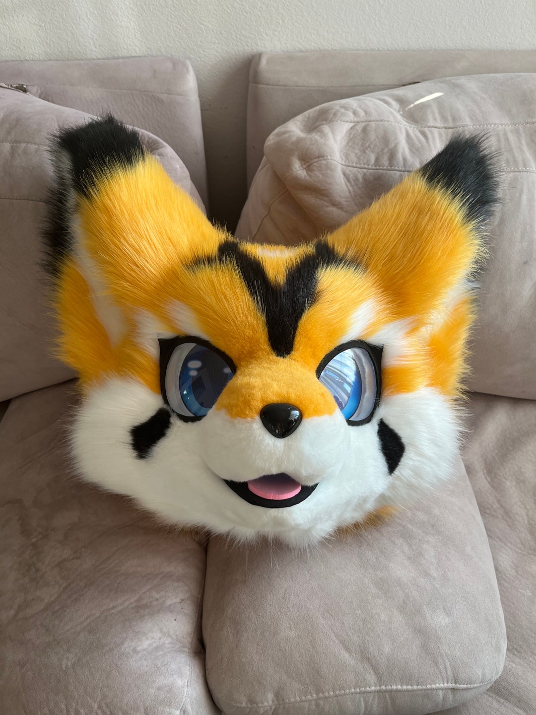 Kemono Orange and Black Cat Fursuit Head - Etsy
