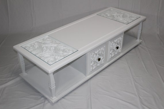 Refinished Antique Coffee Table With Slide Door High Gloss - Etsy